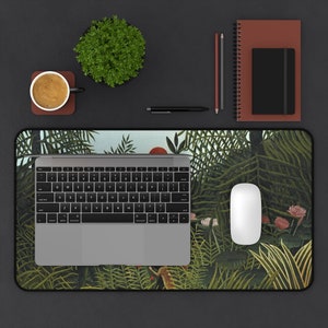 Henri Rousseau Desk Accessory Décor, Virgin Forest Extended Mousepad ...