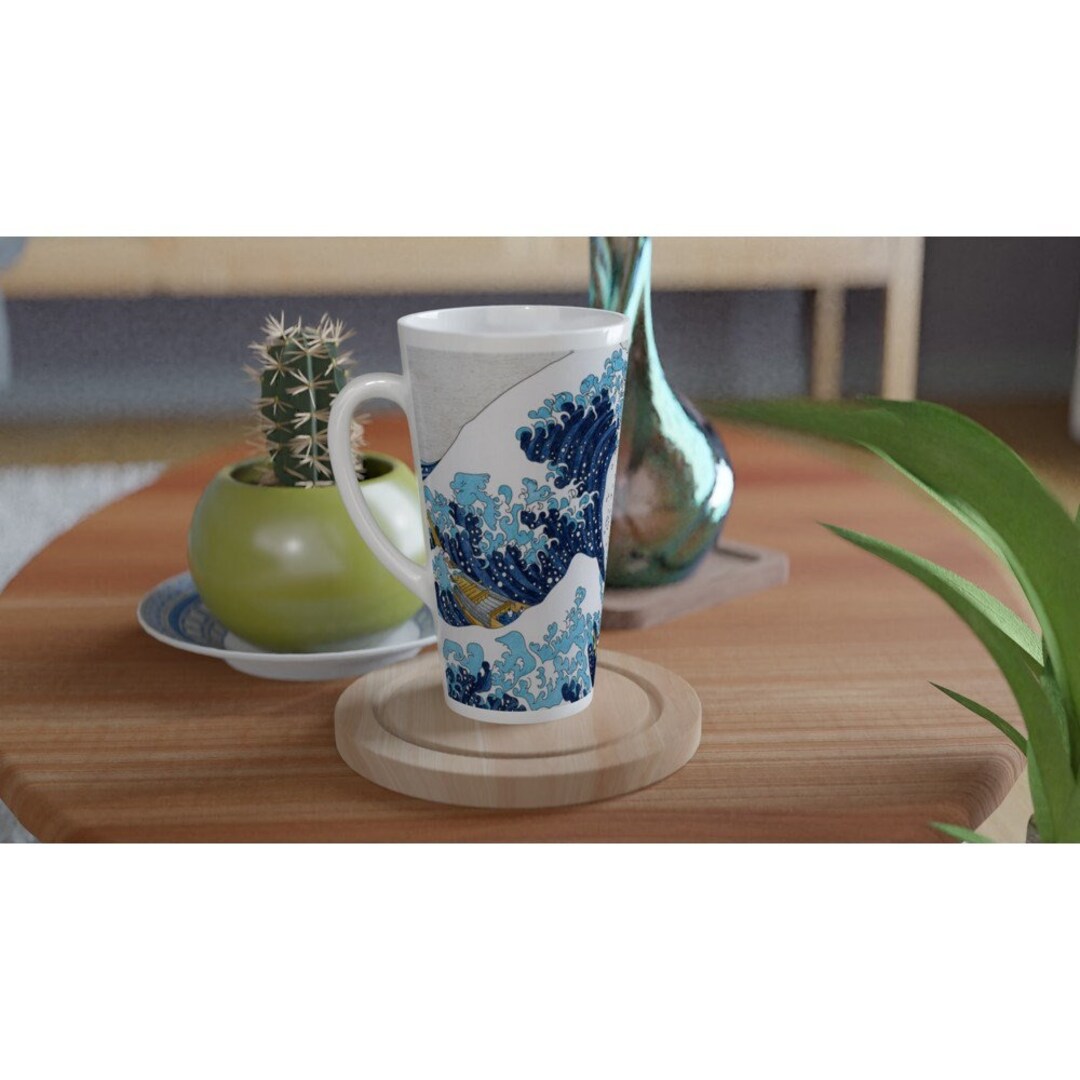 The Great Wave Japanese, Large Tea Mug, Large Coffee Mugs, Latte Cup 16 ...