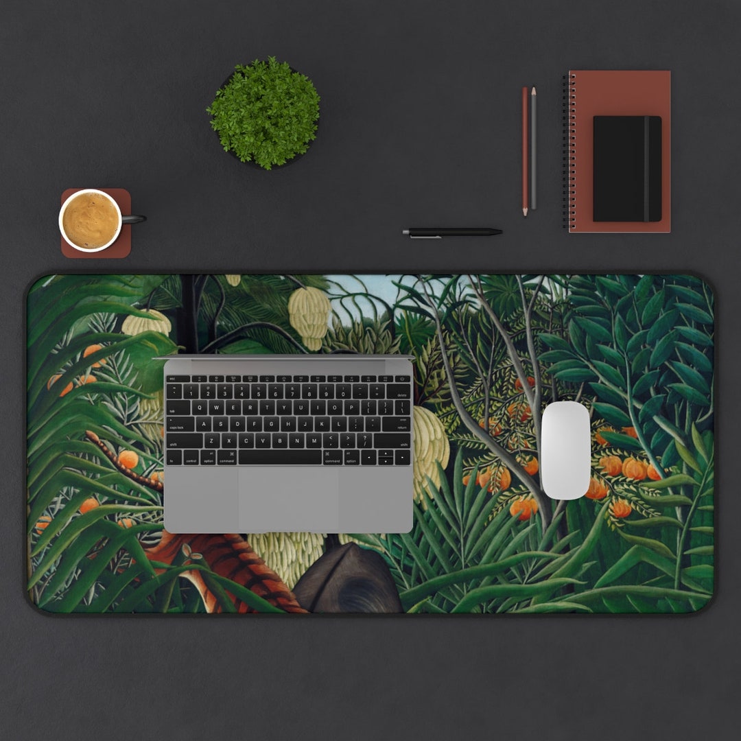 Henri Rousseau Extended Desk Mat, Xxl Mousepad, Desk Accessory Décor ...