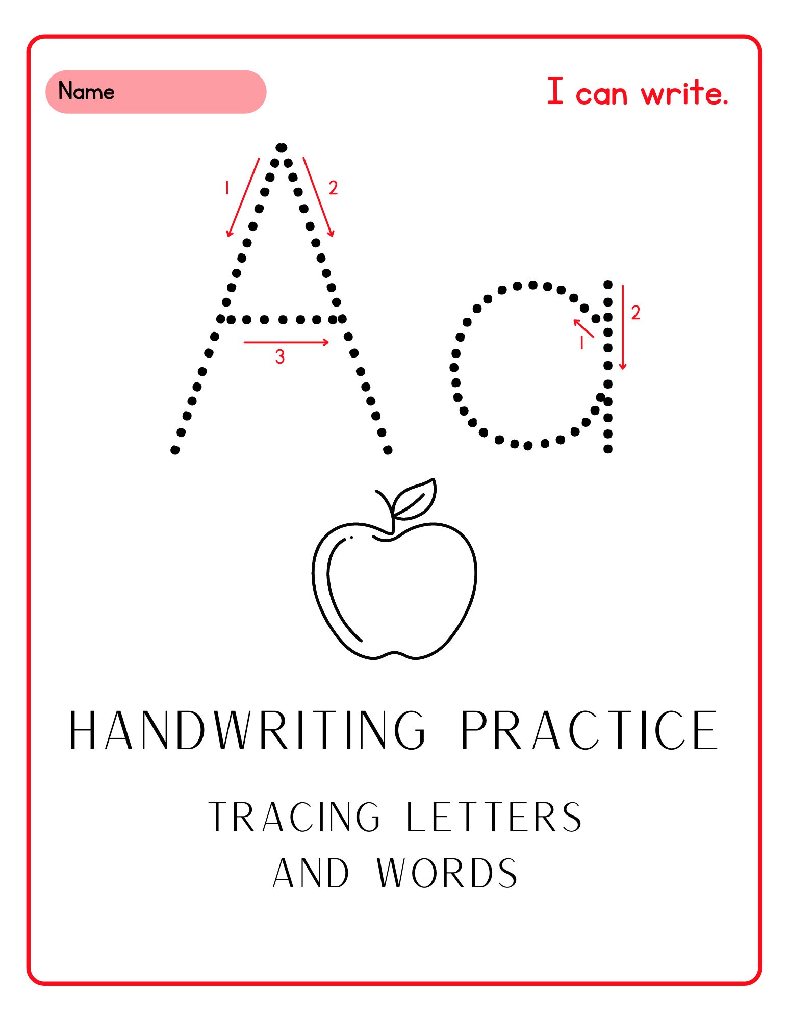 Printable Handwriting Practice Workbook for Kids (ages 3+) - Etsy