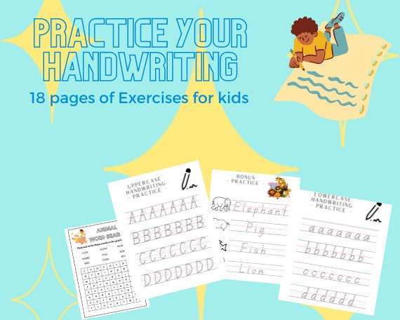 Printable Handwriting Practice Workbook for Kids (ages 3+) - Etsy