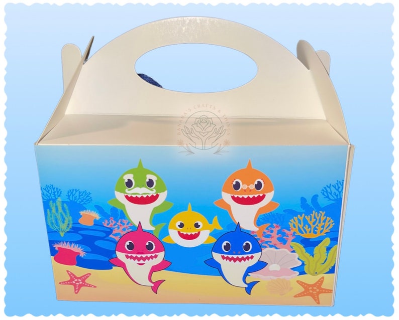 Baby Shark Favor Box~gable Box~babyshark Party Favors~goodie Box~baby ...