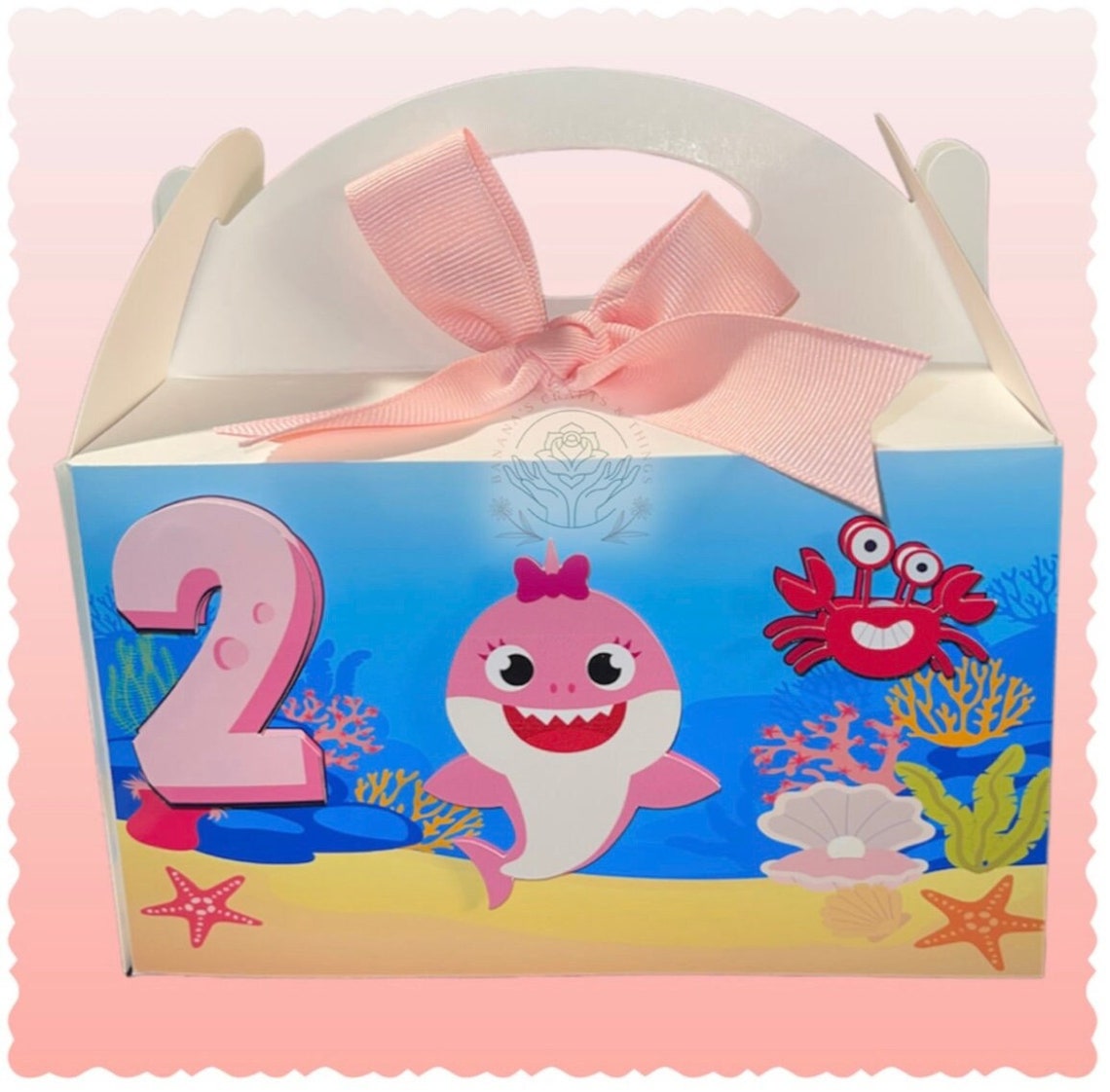 Baby Shark Favor Box~gable Box~babyshark Party Favors~goodie Box~baby ...
