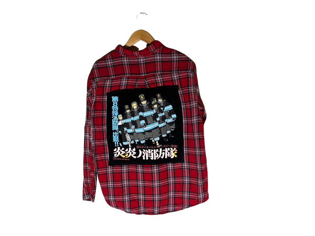 Red, White, and Black Anime Flannel, Japanese Manga, Custom and ...