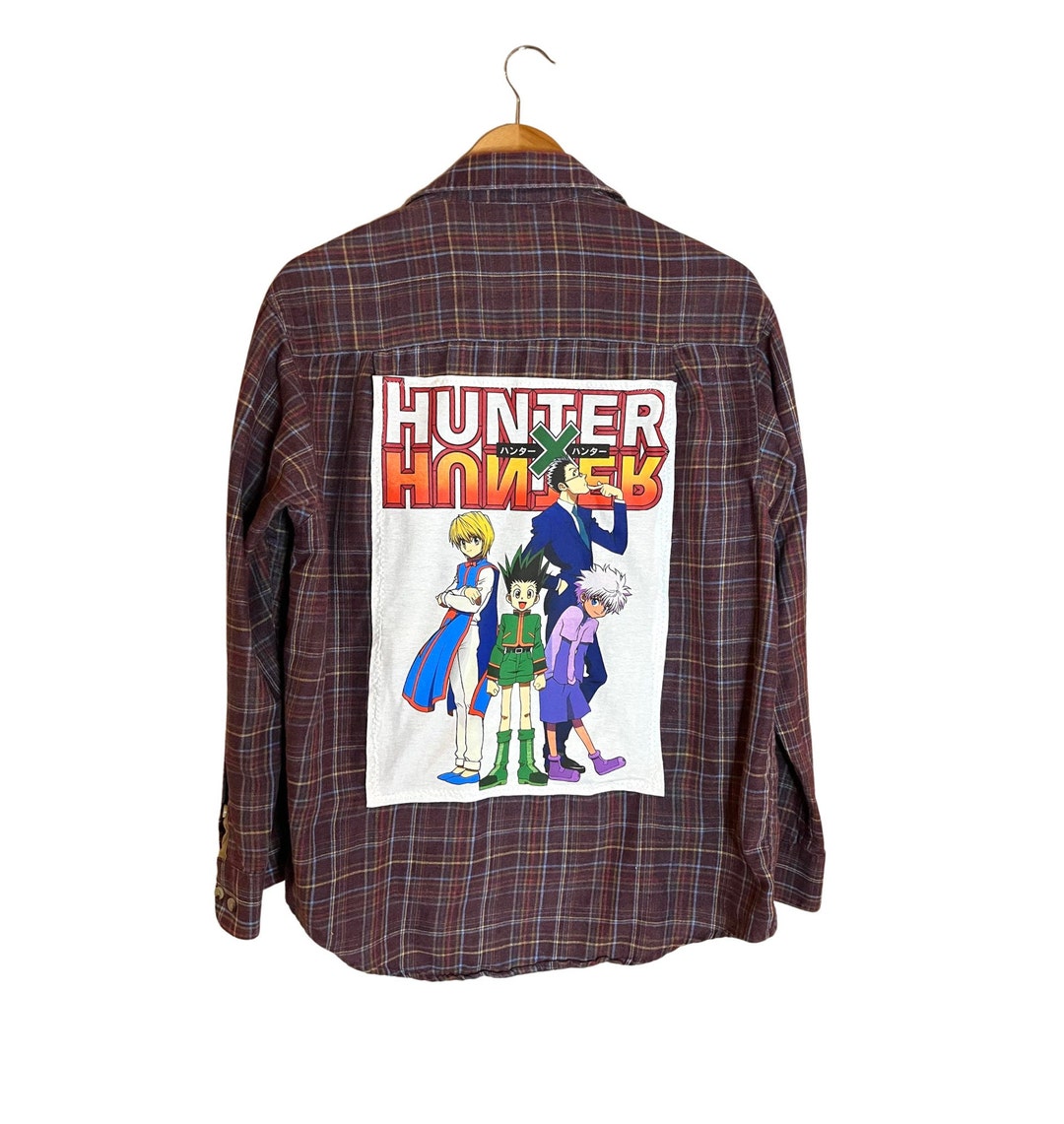 Purple Anime Flannel, Japanese Manga, Custom and Handmade, Gift for ...