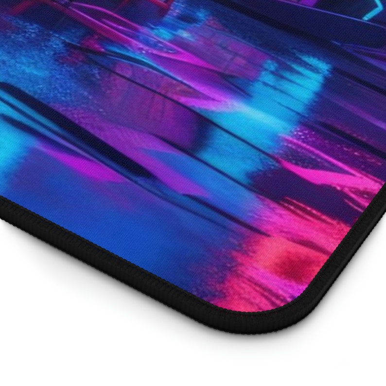 80s Arcade Gaming Neon Desk Mat, Long Desk Mats, Retrowave, Vaporwave ...