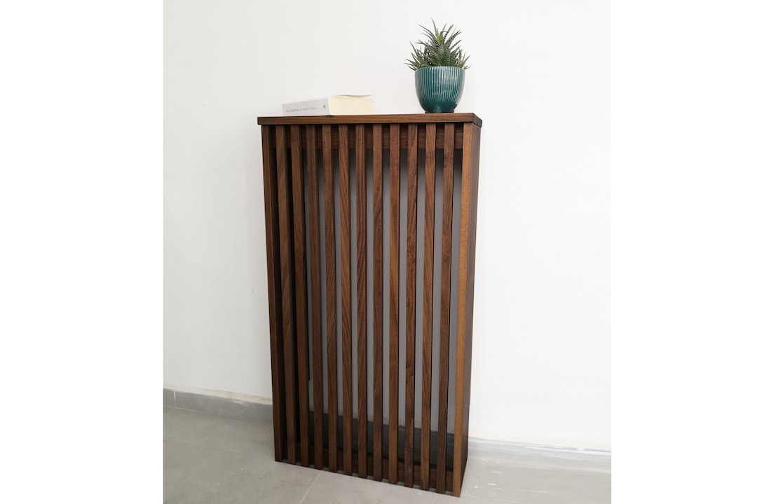 Custom Size Radiator Cover, 9-inch (23 Cm) Depth, Slatted Design, Solid ...