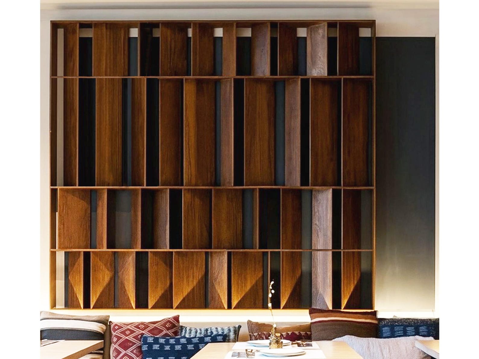 Custom Slat Room Divider: Easy Install & Assembly Wooden Partition ...
