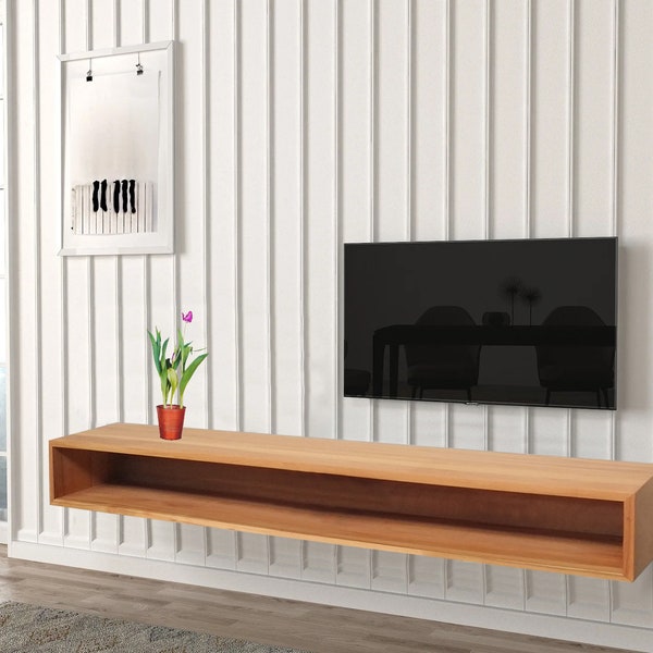 Wood Wall Mounted Tv Stand - Etsy