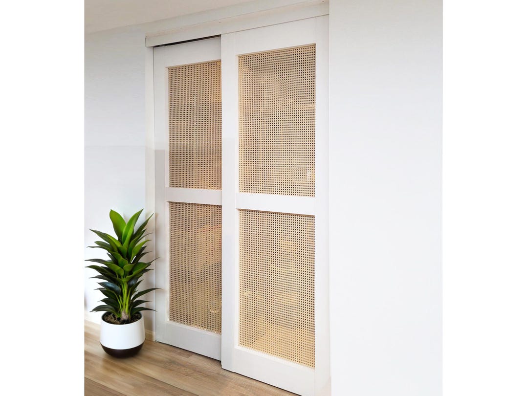 Rattan Panel, Cane Webbing Door, Solid Wood, Custom Size With Sliding ...