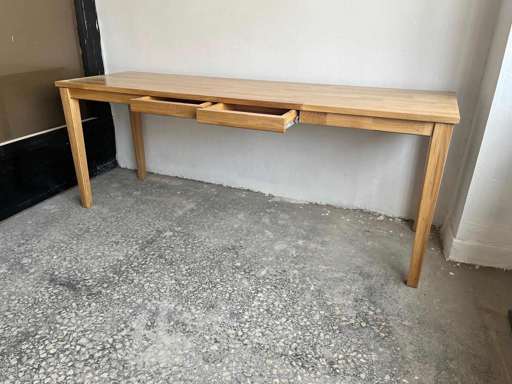 Minimalist Beech Wood Desk With Drawers: Japandi Style Study Table - Etsy