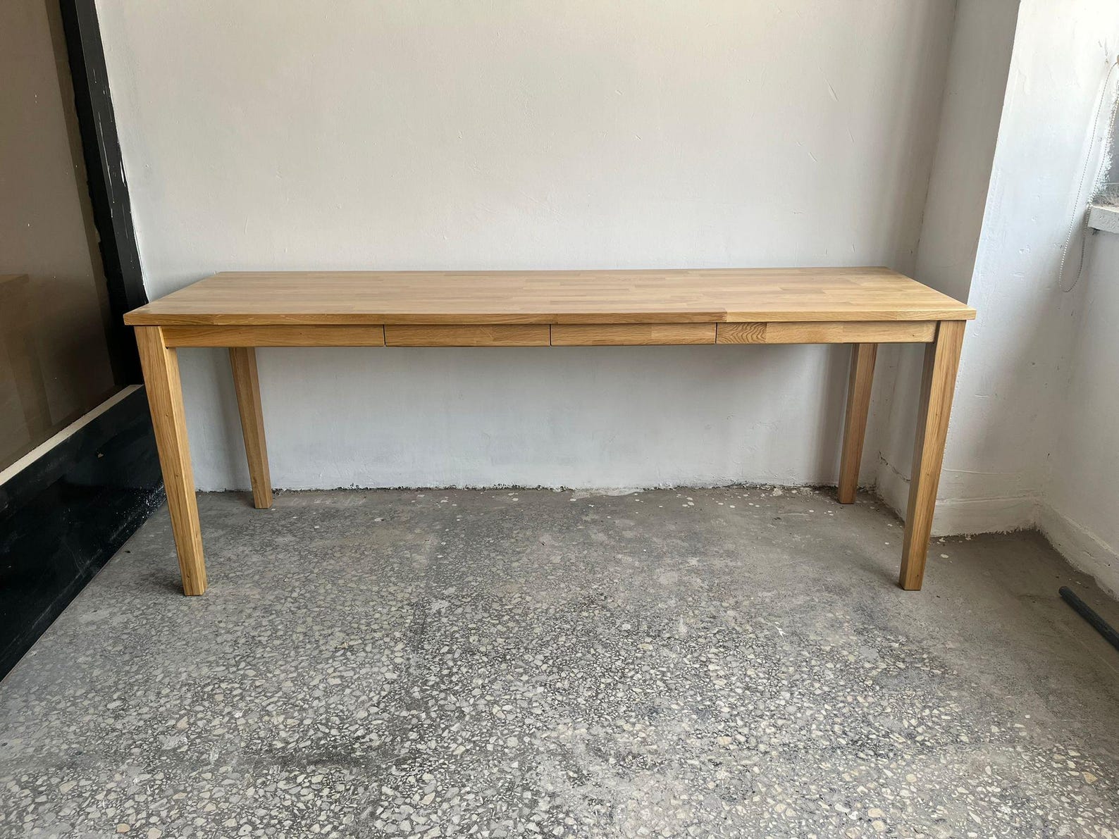 Minimalist Beech Wood Desk With Drawers: Japandi Style Study Table - Etsy