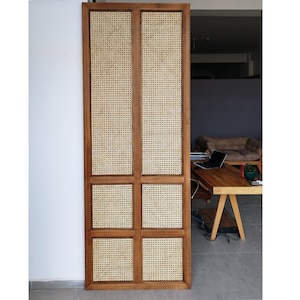 Rattan Panel, Cane Webbing Door, Solid Wood, Custom Size With Sliding ...