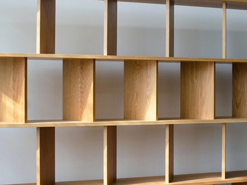 Custom Size, Slat Room Divider With Shelves, Free Standing Partition ...