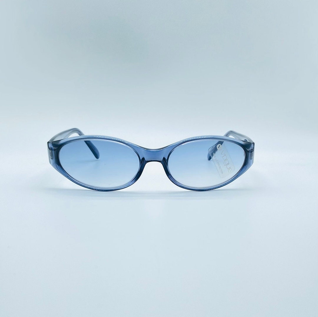 Vogue VO 2230-S , 90s, Vintage Blue Oval Unique Sunglasses , Tinted ...