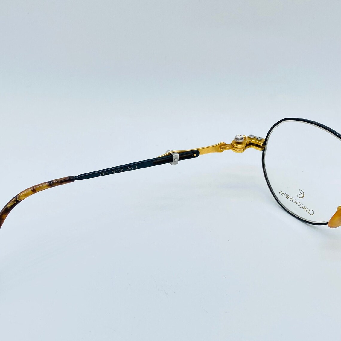 Chrono Swiss CS 2 80s Vintage ,black and Gold , Oval Unique Glasses ...