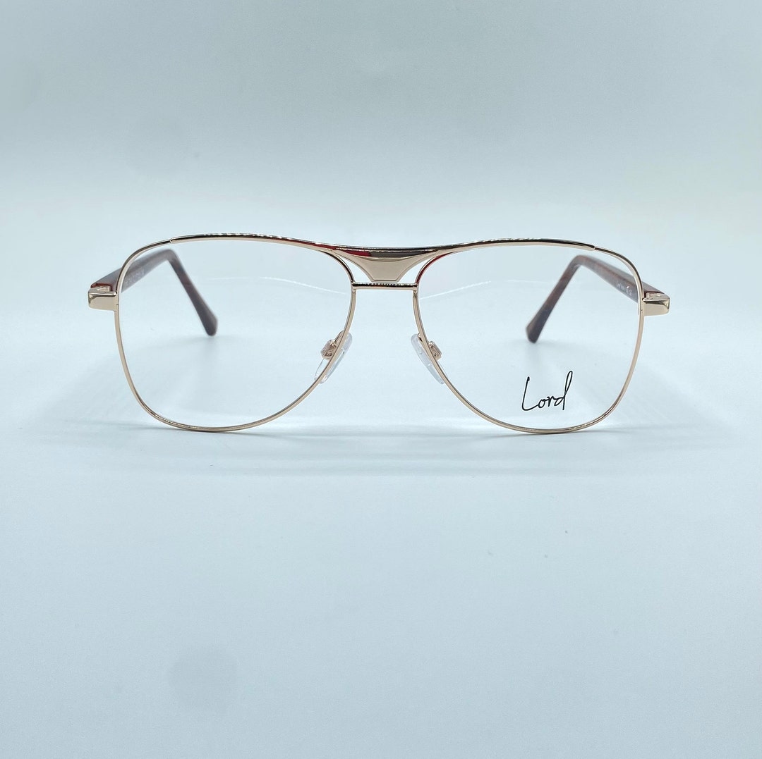 LT Lord 7141 90s Vintage Gold Aviator Unique Eyeglasses Women & Men ...