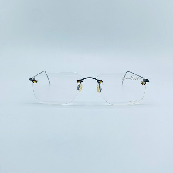Leonhard De Nebbe 1022 90s Vintage Black Rimless Rect… - Gem