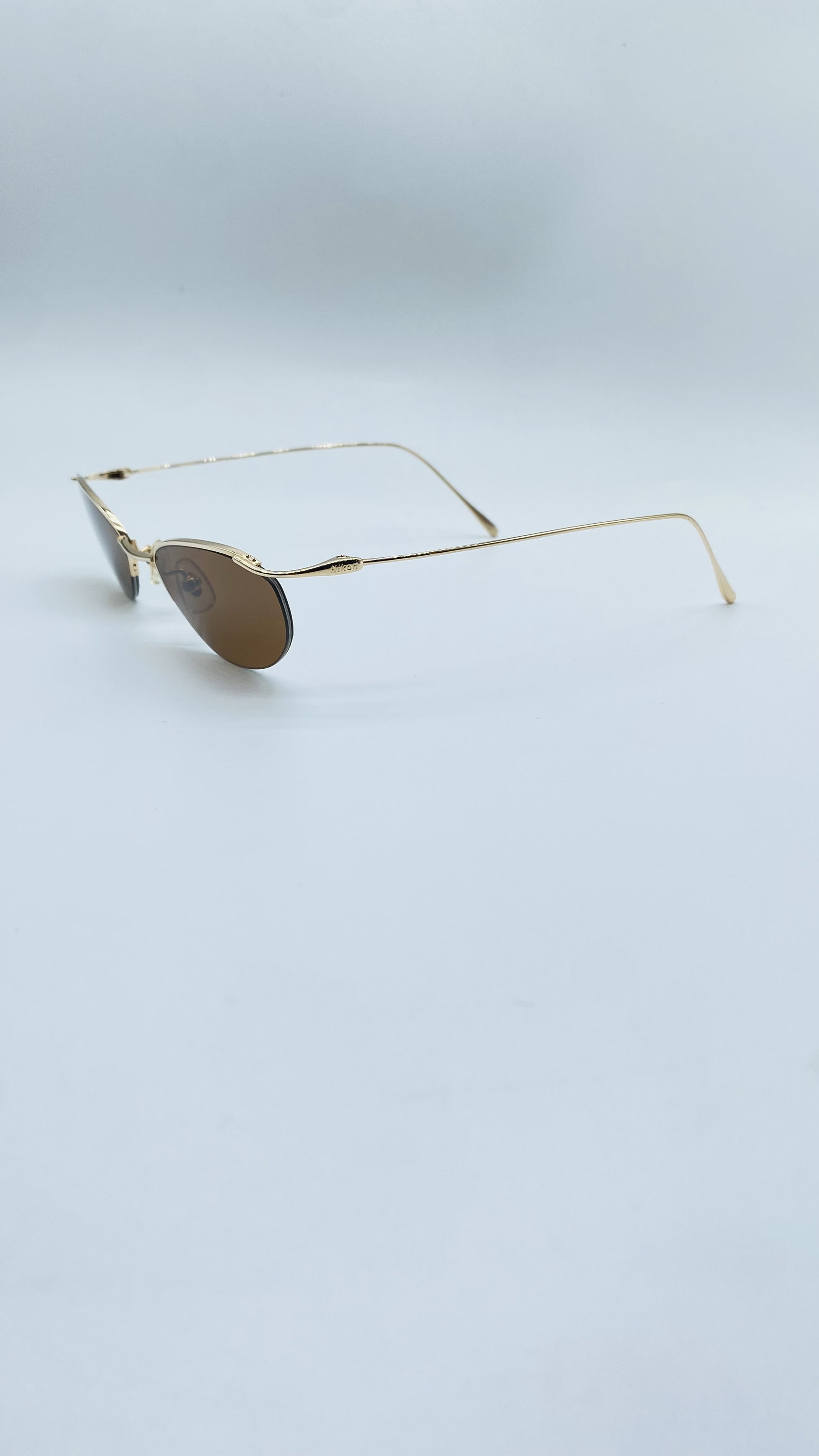 Nikon DT4889 / 90s / Vintage Micro Slim Gold Titanium Half Rim - Etsy