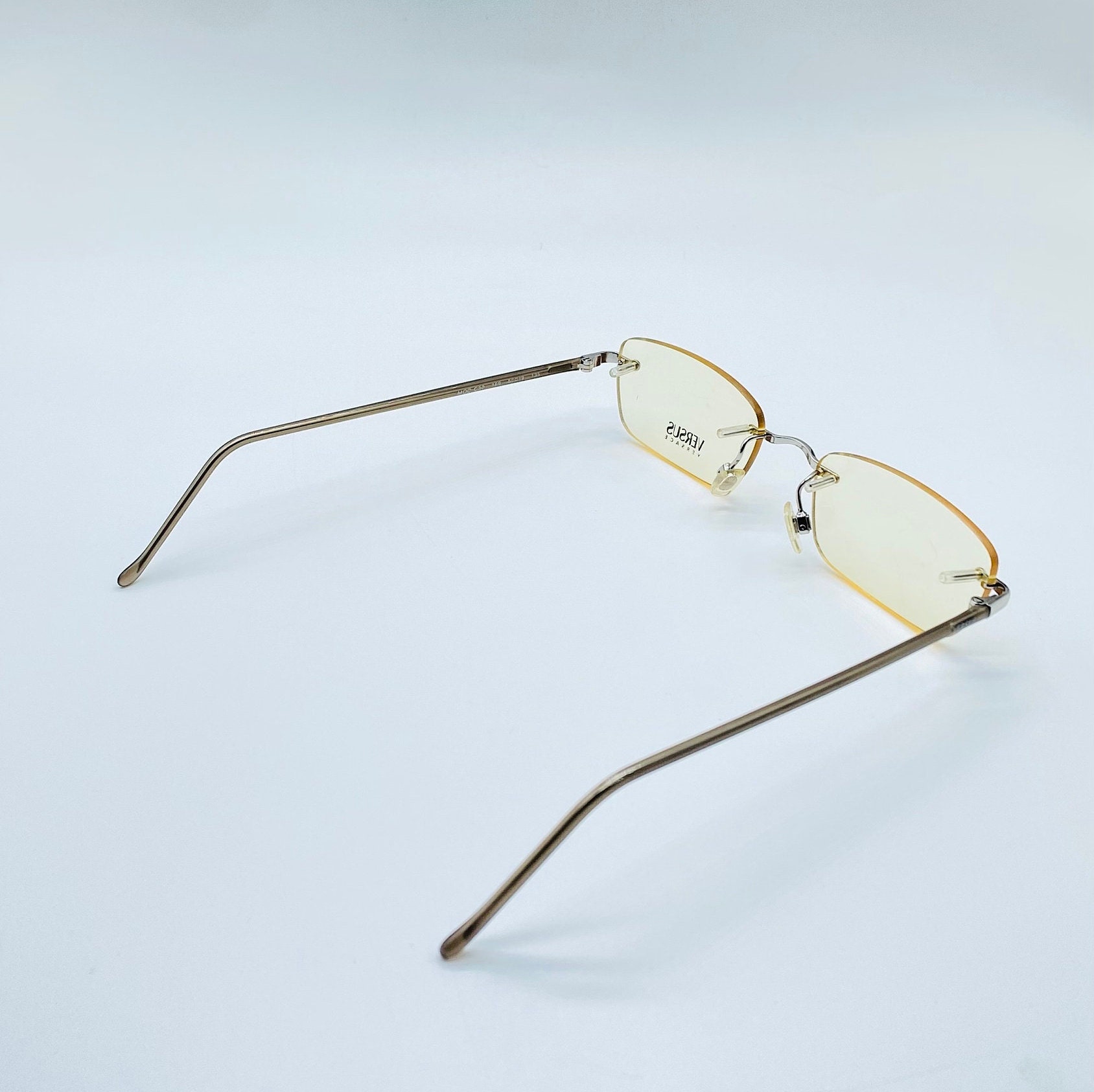 Versus Versace Mod. C30 90s Vintage Slim Rectangle Rimless Unique ...