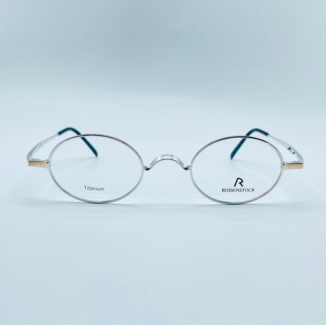 Rodenstock R 4219 , 90s , Vintage Small Oval Silver and Gold Titanium ...
