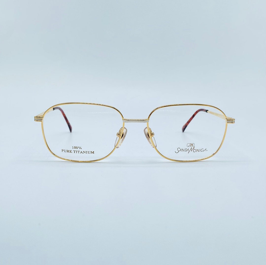 Vintage Santa Monica 22K Gold Plated Titanium Eyeglasses - Square ...