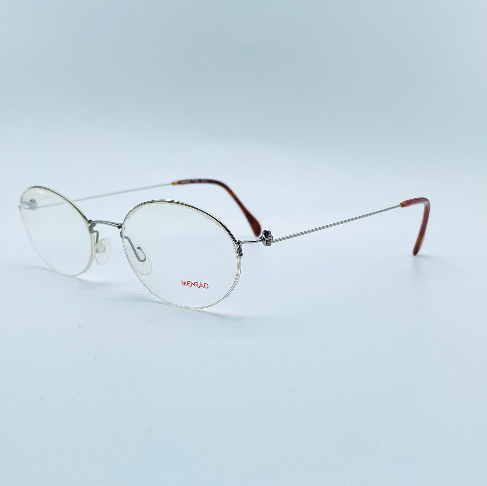 Menrad Mod. 1446 650 90s Vintage Half Rim Titanium Oval Eyewear Mens ...