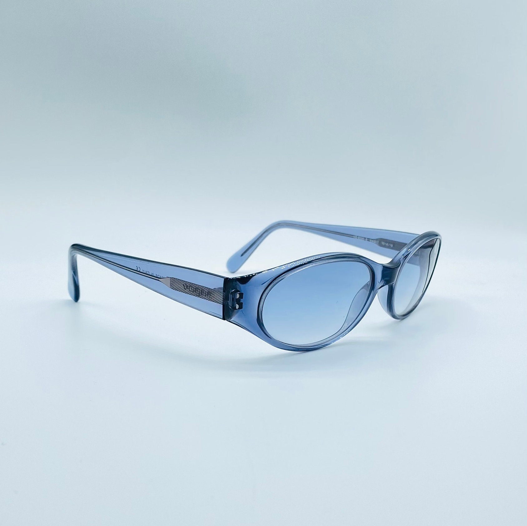 Vogue VO 2230-S 90s Vintage Blue Oval Unique Sunglasses Tinted Blue ...