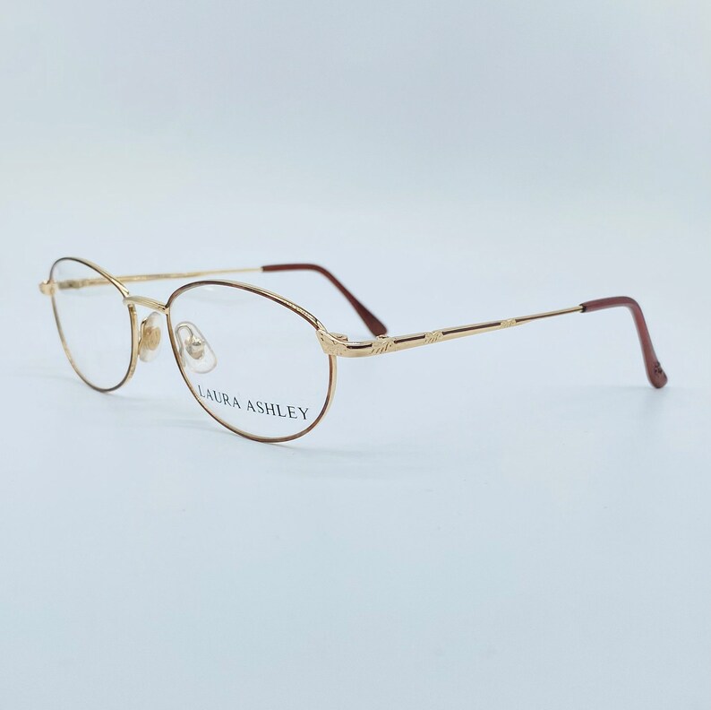 Laura Ashley INGRID Harvest 90s Vintage Gold and Brown Small Oval ...