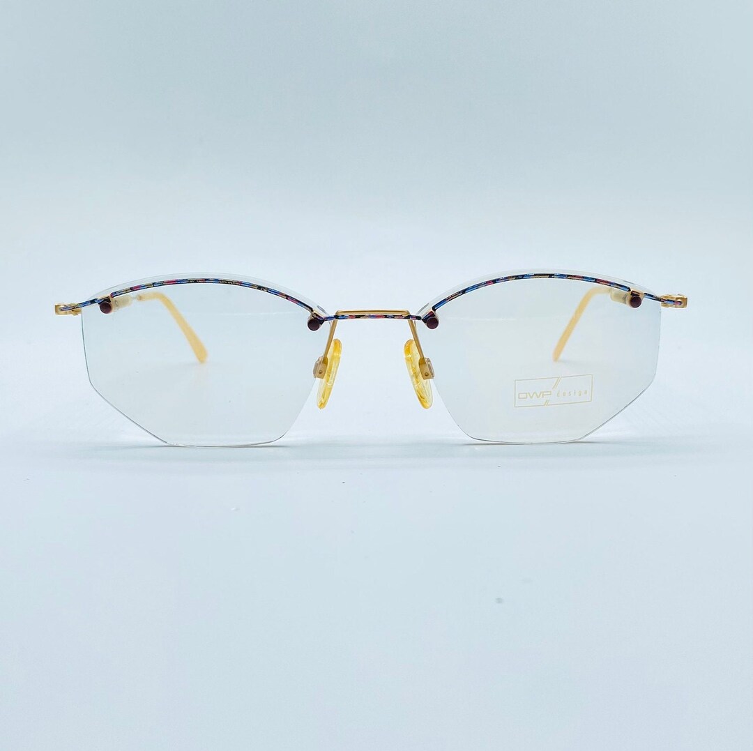 OWP Design Mod.1486 / 80s / Vintage Rimless Hexagon Cat Eye Colorful ...