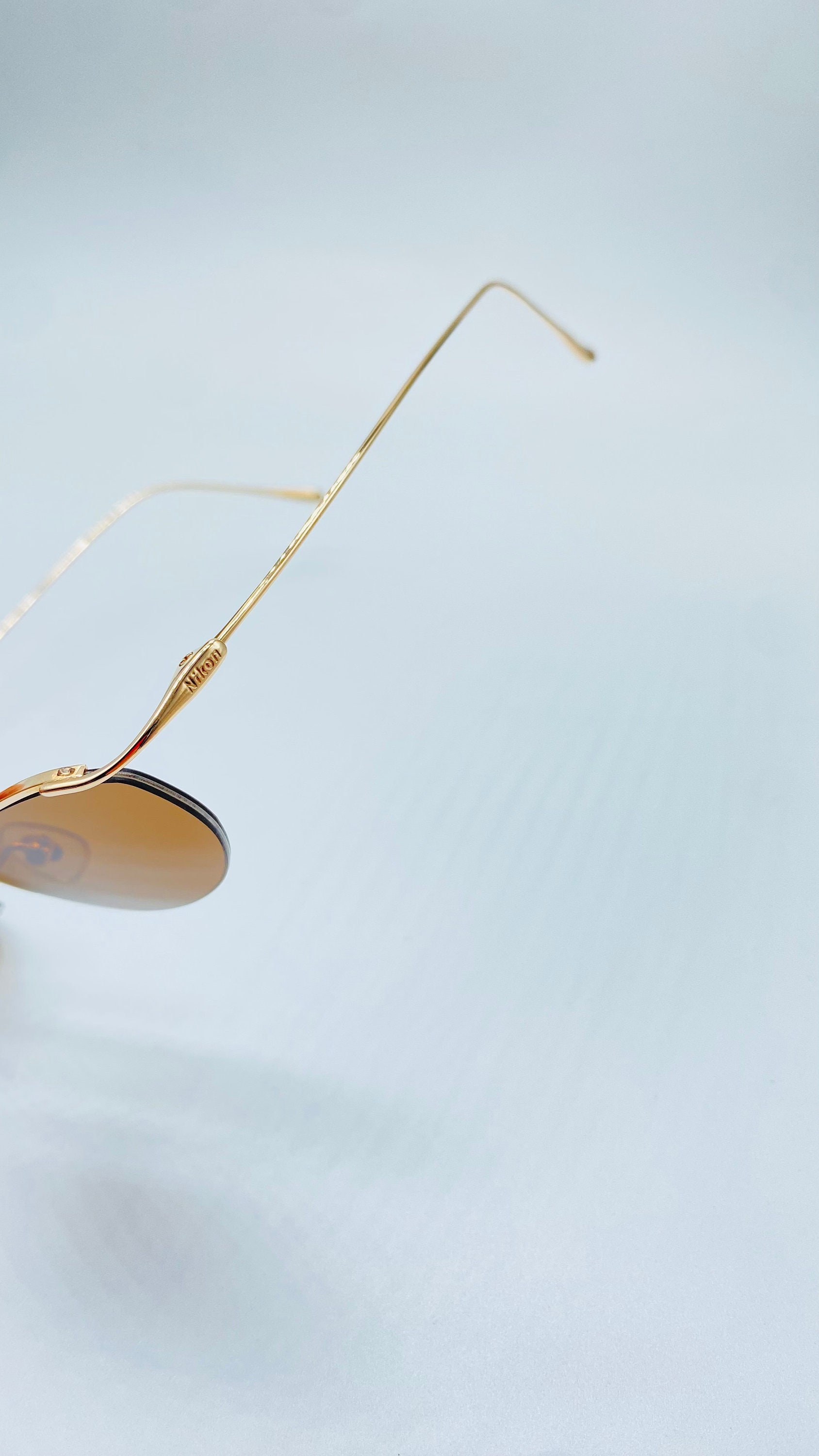 Nikon DT4889 / 90s / Vintage Micro Slim Gold Titanium Half Rim - Etsy