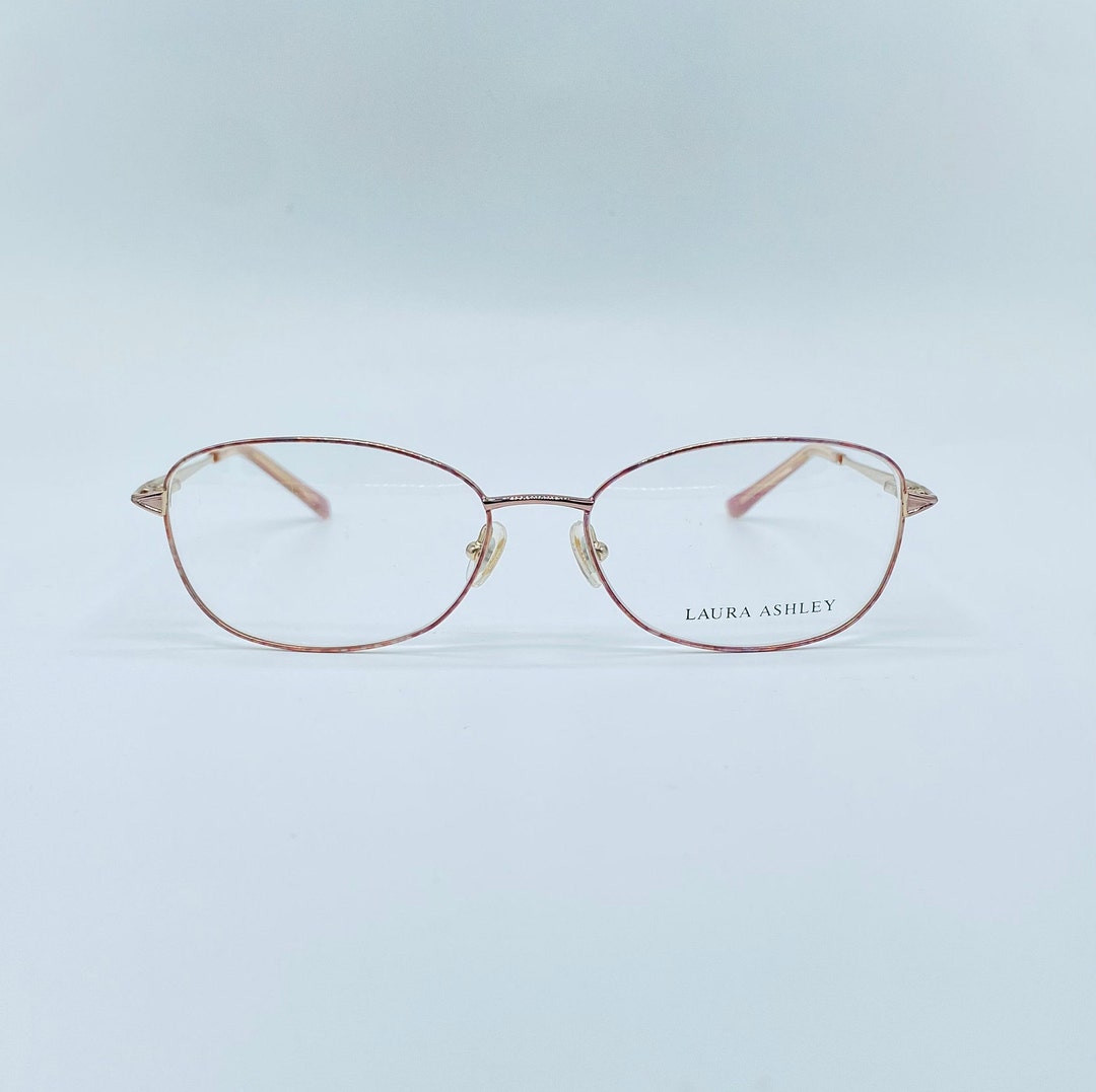 Laura Ashley Madge Rose 90s Vintage Gold and Colorful Small Cat Eye ...