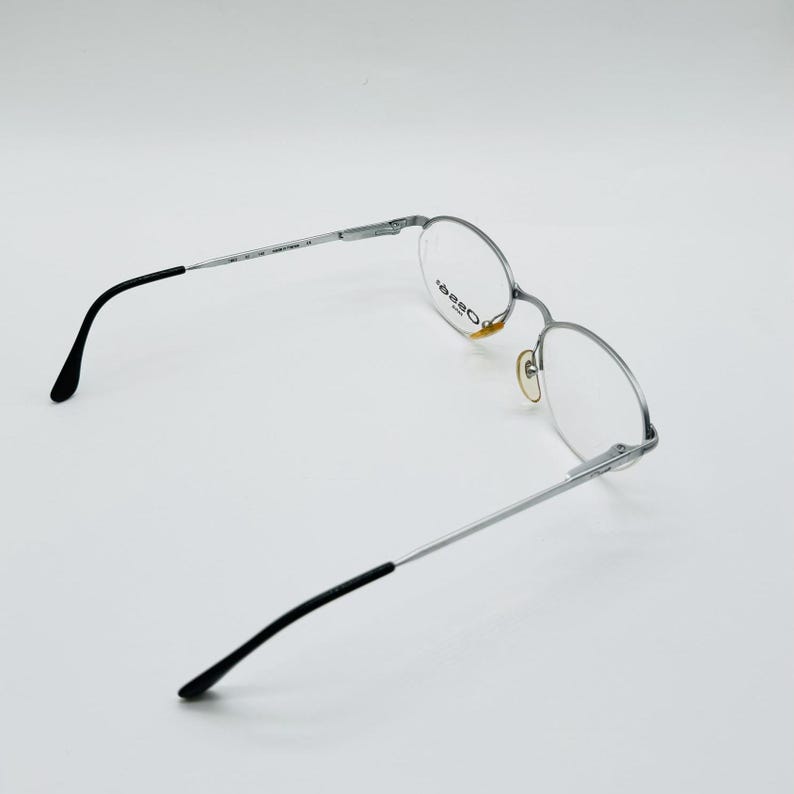 90s Vintage Osse Paris Silver Half Rim Oval Eyeglasses - Etsy