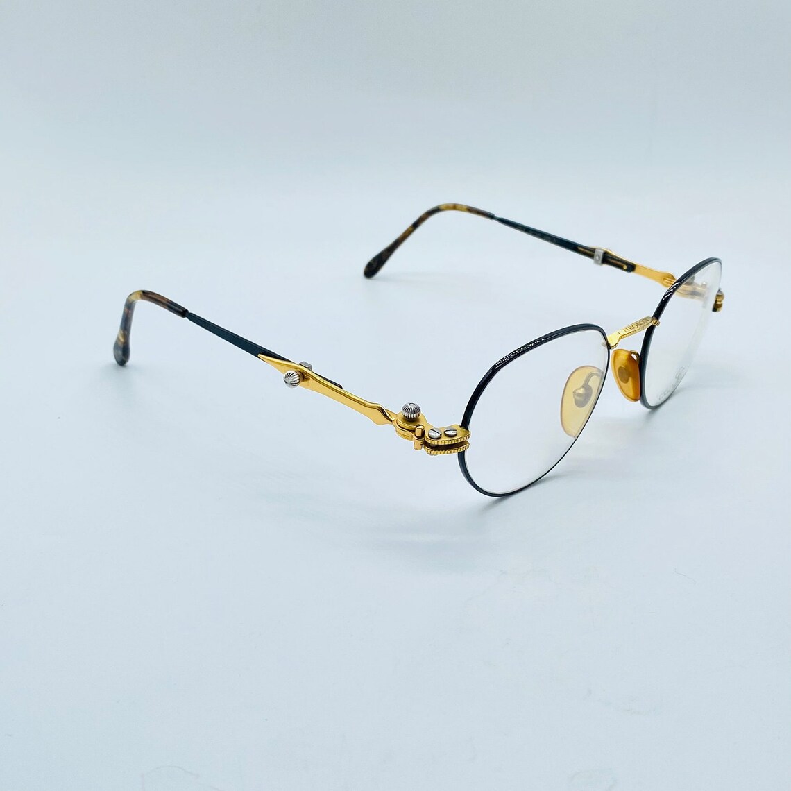 Chrono Swiss CS 2 80s Vintage ,black and Gold , Oval Unique Glasses ...