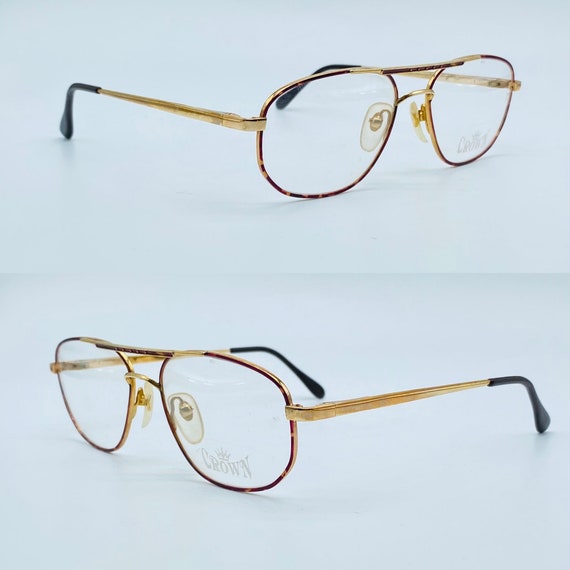 Crown Mod JL-1266 80s Vintage Small Aviator Gold And… - Gem