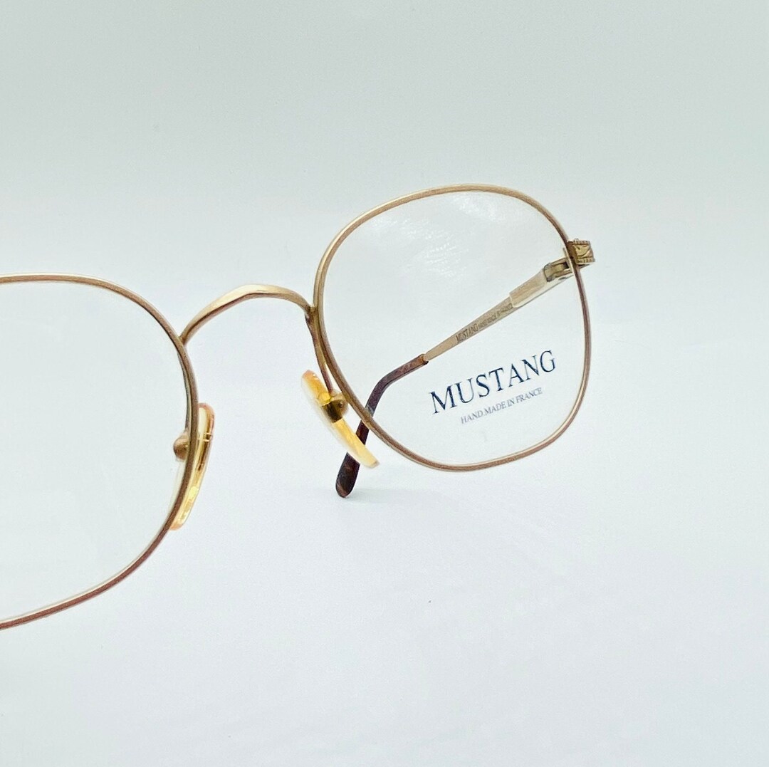 Mustang Mod 1806-01 / 90s / Hand Made Vintage Matte Gold Hexagon Unique ...
