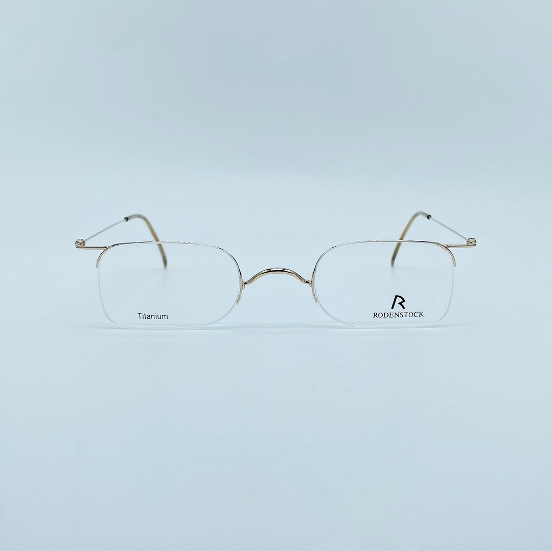 Rodenstock Mod. R 4530 A Titanium 90s Vintage Gold Ultralight Half Rim ...