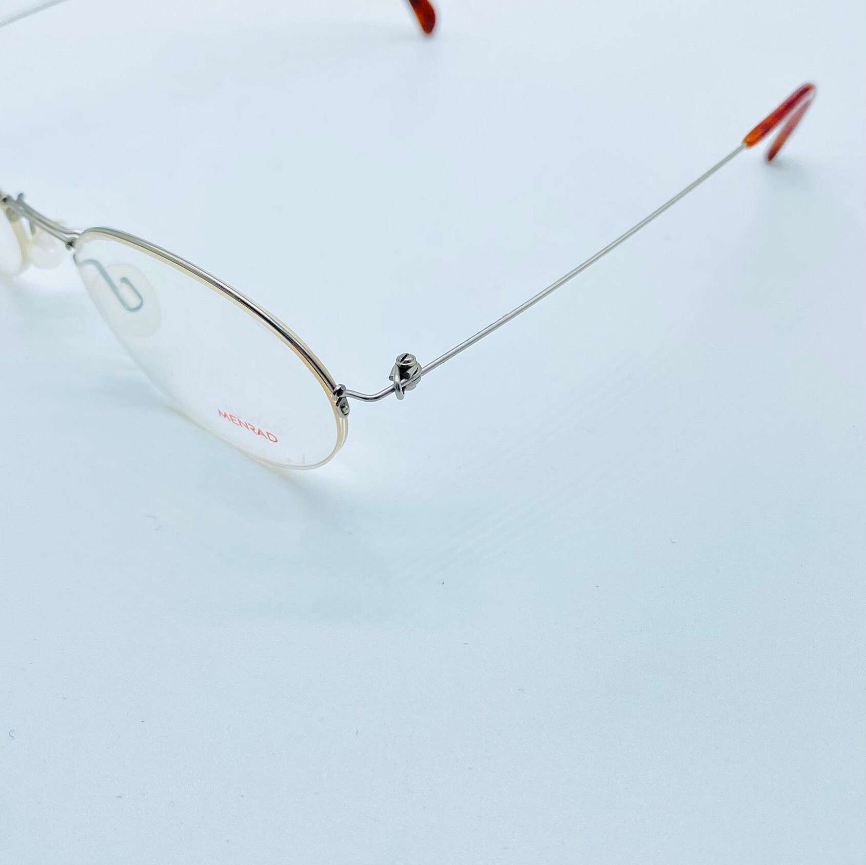 Menrad Mod. 1446 650 90s Vintage Half Rim Titanium Oval Eyewear Mens ...