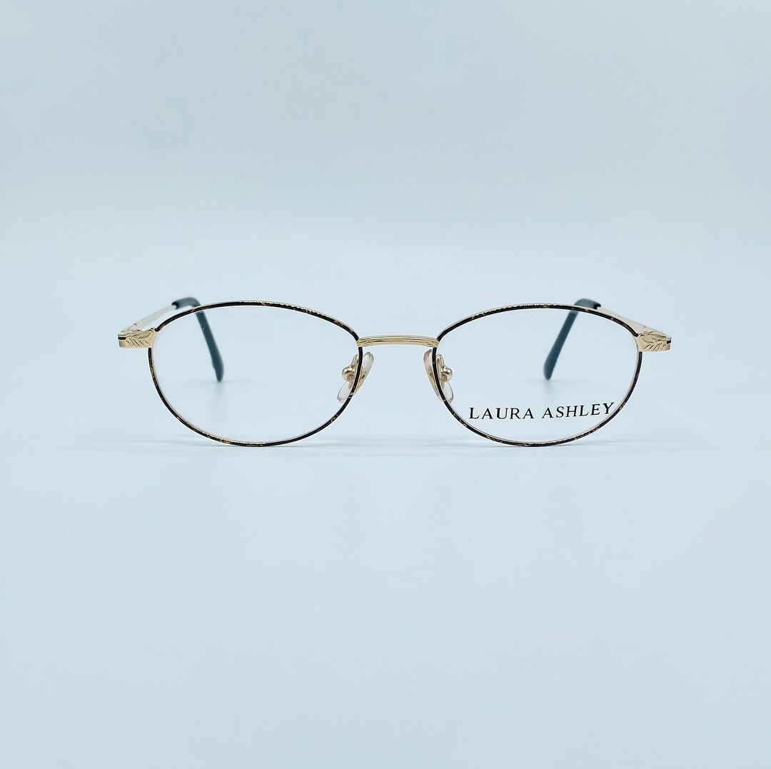 Laura Ashley INGRID Midnight 90s Vintage Gold and Black Small Oval ...