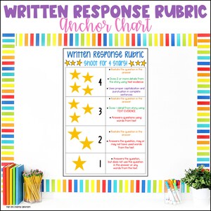 Writing Response Rubric Anchor Chart Poster Tearproof and Waterproof ...
