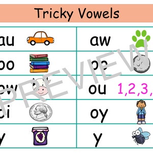 Tricky Vowels Phonics Patterns Anchor Chart Poster - Etsy