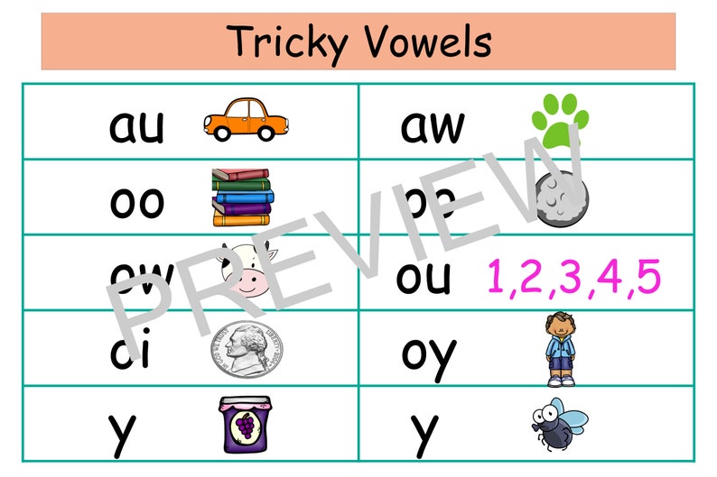 Tricky Vowels Phonics Patterns Anchor Chart Poster Vowels Classroom ...