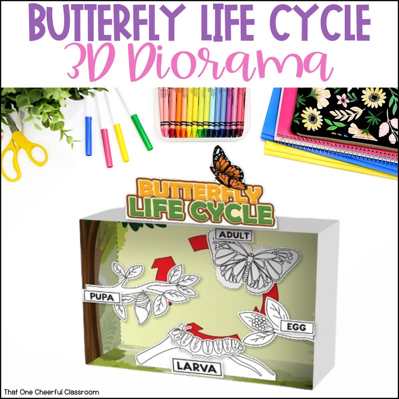Butterfly Life Cycle Cut and Paste 3D Diorama Science Project Craft ...