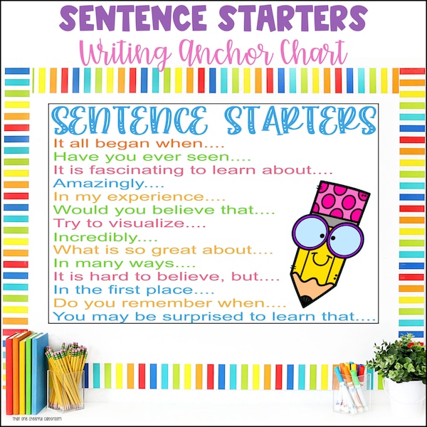 Sentence Starters Anchor Chart - Etsy
