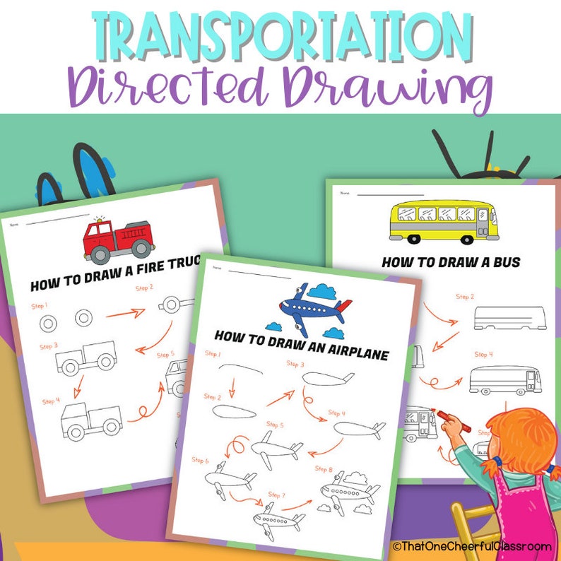 Transportation Directed Drawing Activities How to Draw Step by Step ...
