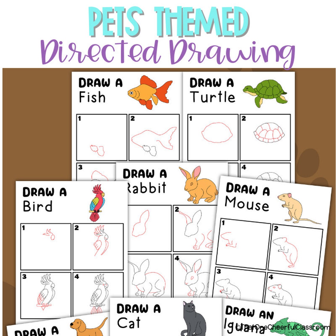 Pets Directed Drawing Activities How to Draw Step by Step Drawing Fish ...