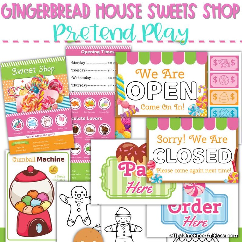 Gingerbread House Dramatic Play Center Christmas Pretend Play Activity ...