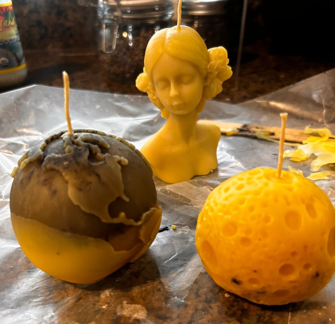 100% Beeswax Candles in Sage, Lavender, Salt and Salt and Sage. They ...