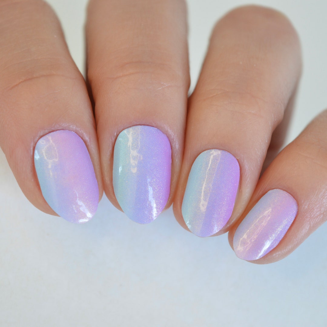 Popsicle | Purple Blue Nail Polish Wraps - Etsy