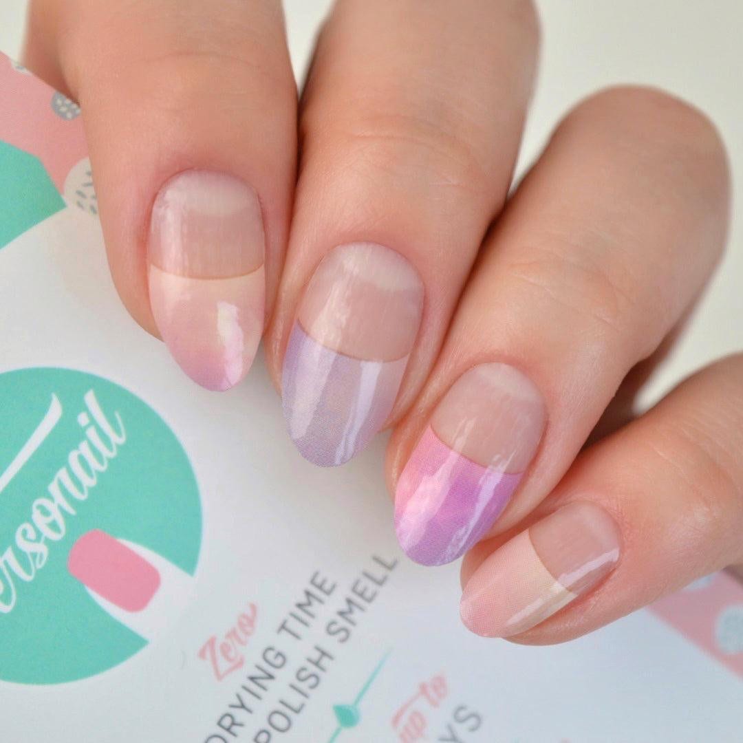 Gem Pastel Tips Nail Polish Wraps - Etsy